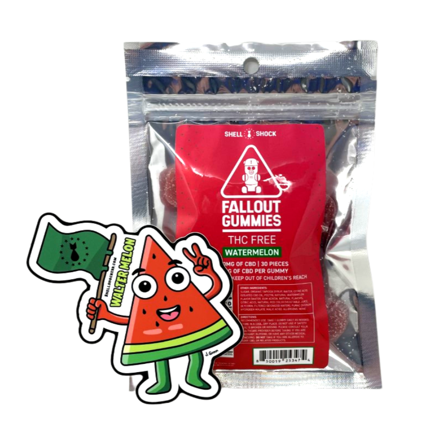 30ct Watermelon Fallout Gummies w/ Walter Melon sticker - Shell S...